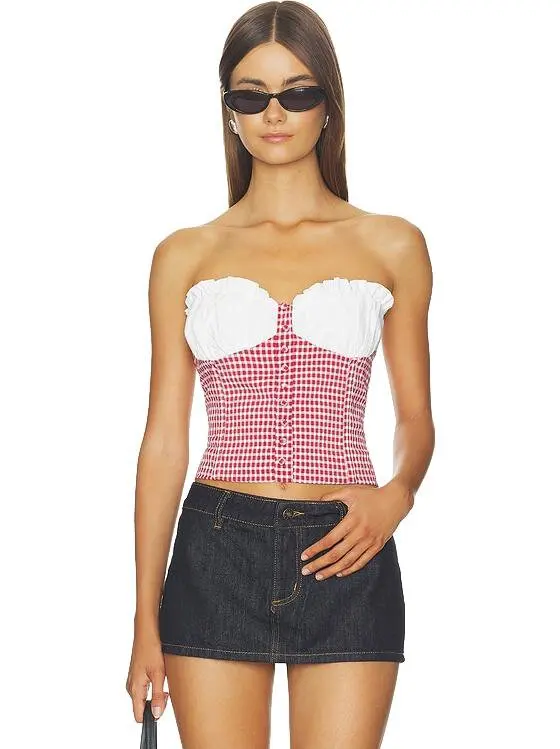 BY.DYLN Sunniva Corset Top - Red