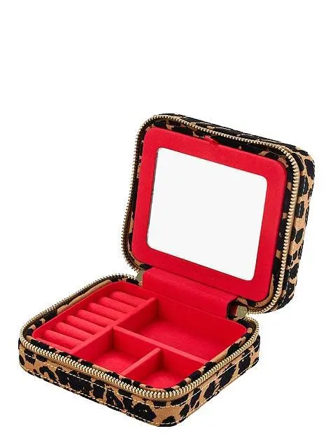 Wolf Savanna Print Zip Travel Case - Brown