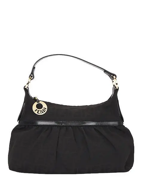 FWRD RENEW Fendi Zucca Chef Shoulder Bag - Black