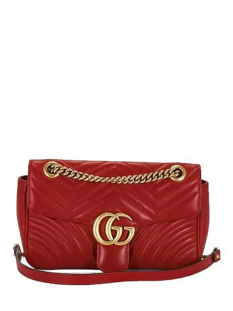 FWRD RENEW Gucci Gg Marmont Shoulder Bag - Red