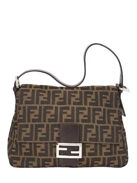 FWRD RENEW Fendi Zucca Mama Forever Baguette Shoulder Bag - Brown