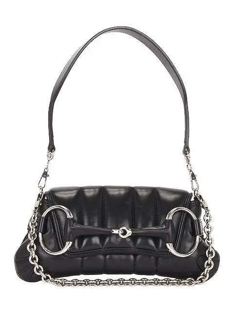 FWRD RENEW Gucci Horsebit Quilted Clutch - Black
