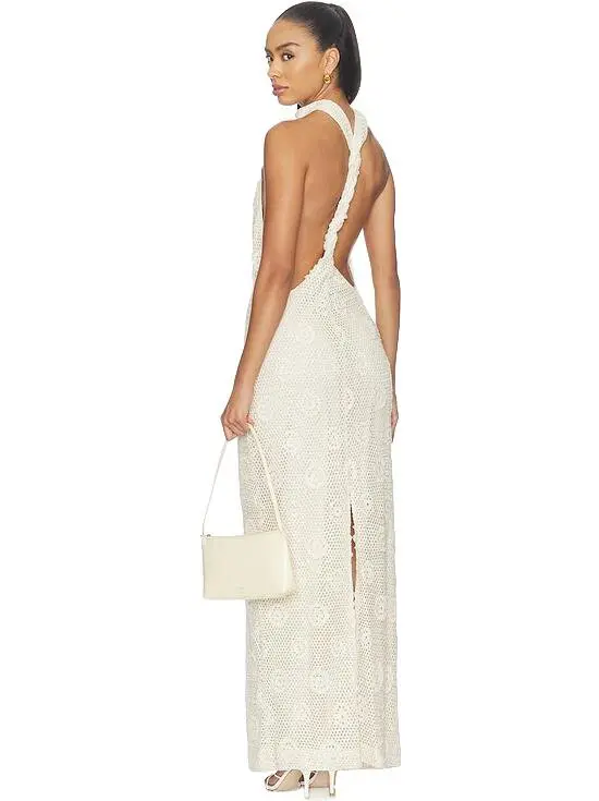 OW Collette Maxi Dress With Sequins - Beige