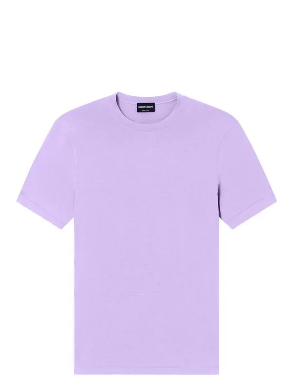 Giorgio Armani Crew-neck T-shirt In Stretch Viscose Jersey - Pink