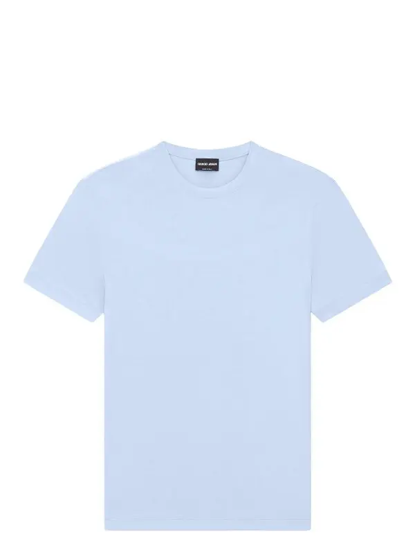 Giorgio Armani Crew-neck T-shirt In Stretch Viscose Jersey - Purple