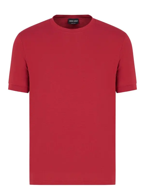 Giorgio Armani Crew-neck T-shirt In Stretch Viscose Jersey - Red