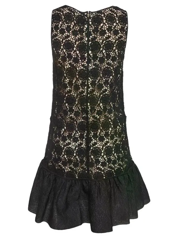 Red Valentino Lace Flounce-hem Midi Dress - Black