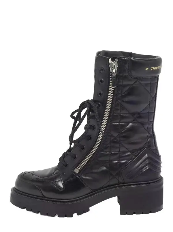 Dior D-leader Cannage Combat Boots - Black