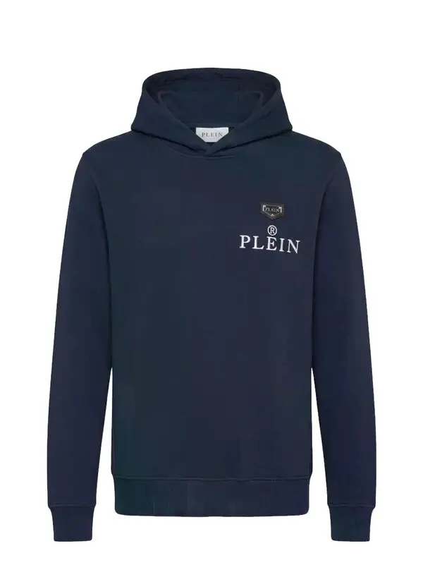 Philipp Plein Logo Plaque Hoodie - Blue