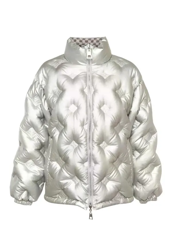 LOUIS VUITTON Logo-embossed Reversible Down Jacket - Silver