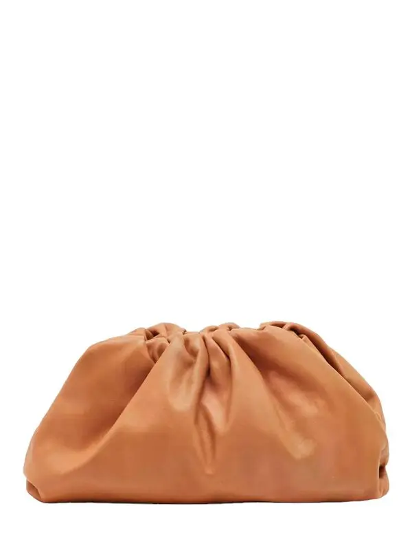 Bottega Veneta The Pouch Gathered Clutch Bag - Brown