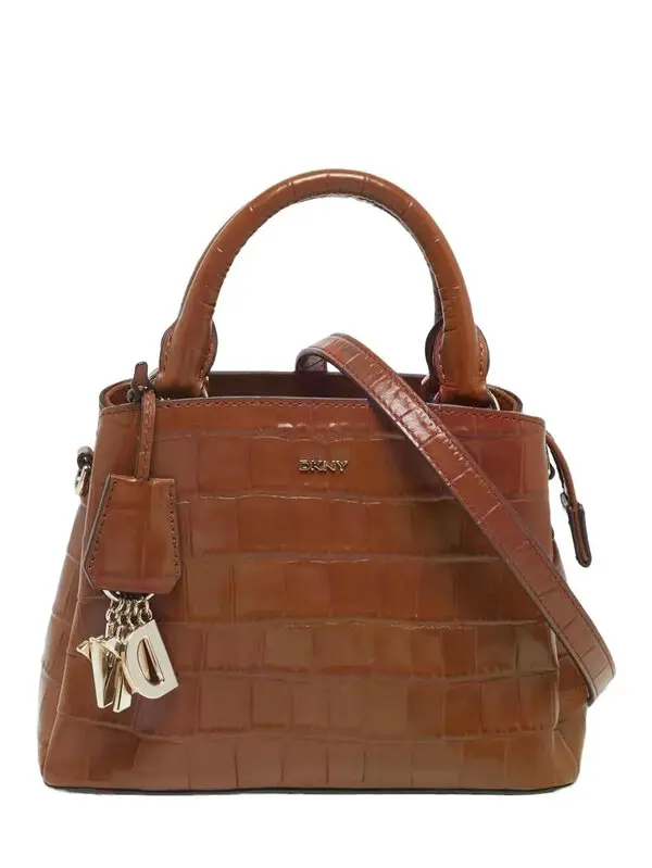 Dkny Paige Croc-embossed Leather Tote Bag - Brown