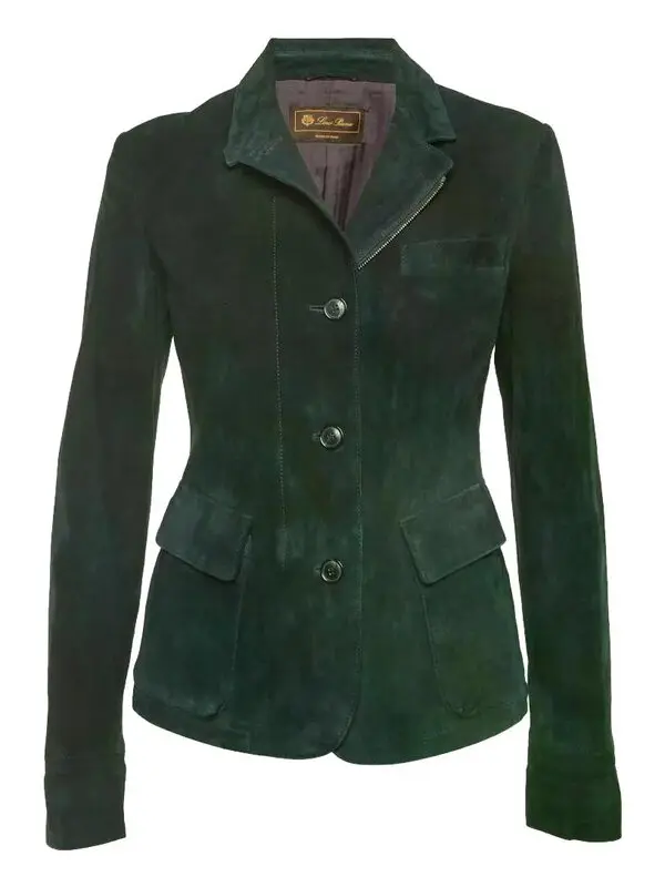 Loro Piana Goatskin Zip-up Blazer - Blue