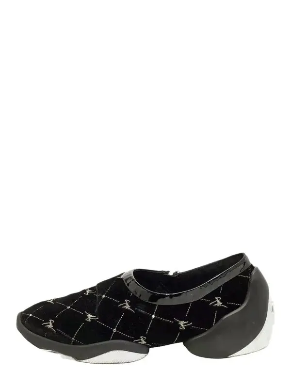 GIUSEPPE ZANOTTI Quilted Velvet Sneakers - Black