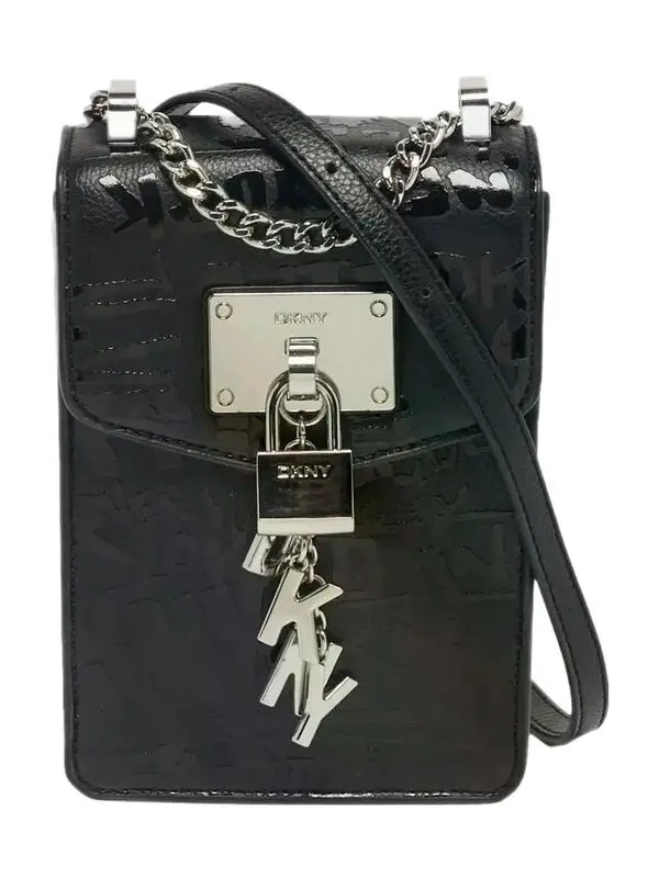 Dkny Elissa Padlock-charm Leather Crossbody Bag - Black
