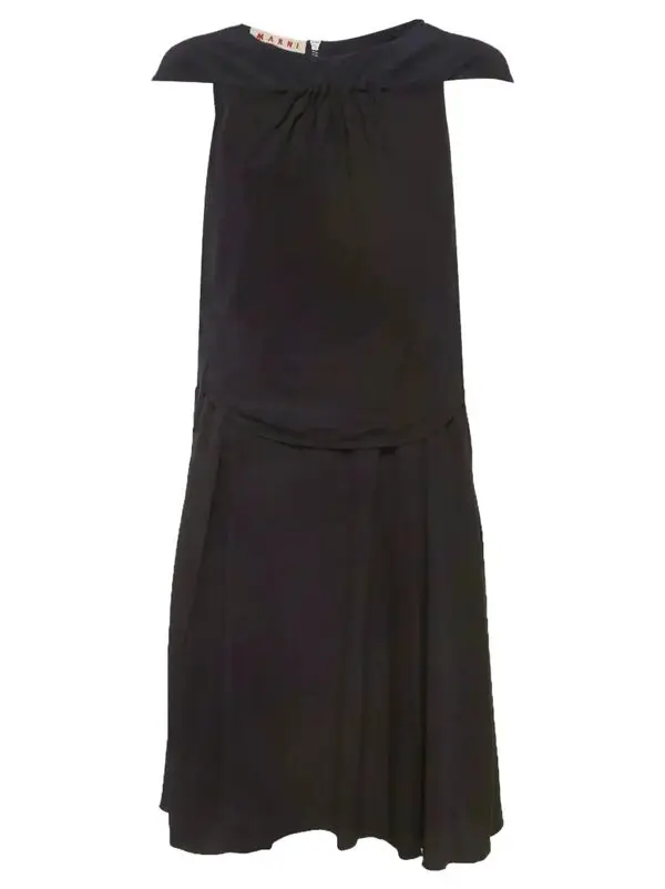 Marni Tiered Crepe Mini Dress - Blue