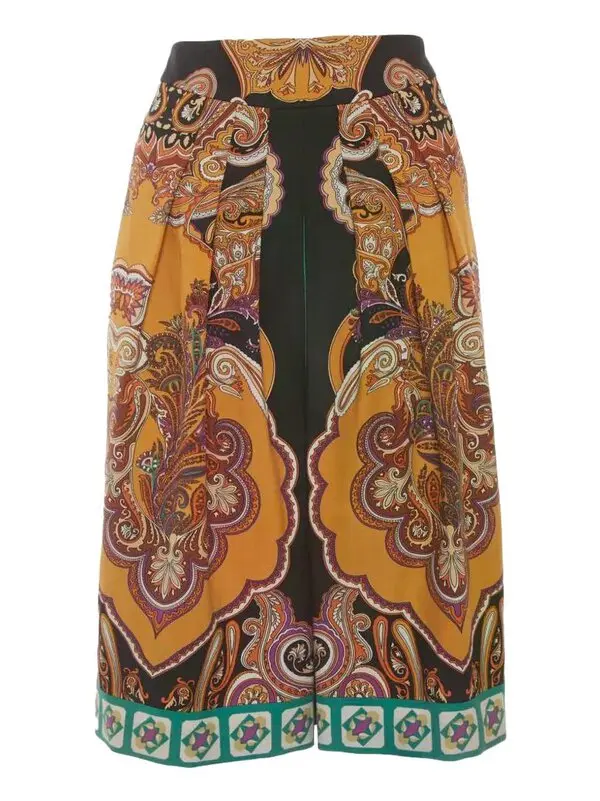 Etro Paisley Pattern Midi Skirt - Black