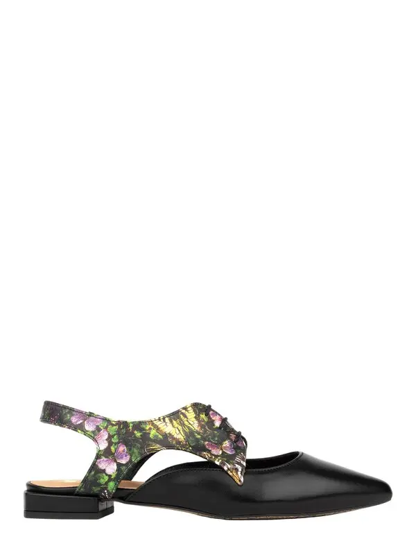 EMBASSY LONDON USA Lim Butterfly Slingback Flats - Black