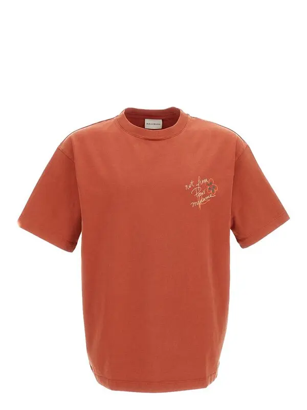 Drole De Monsieur Esquisse Slogan T-shirt - Marrone