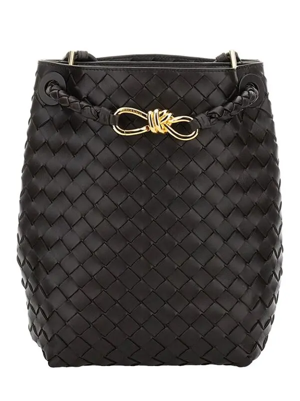 Bottega Veneta Woven Leather Bucket Bag - Black