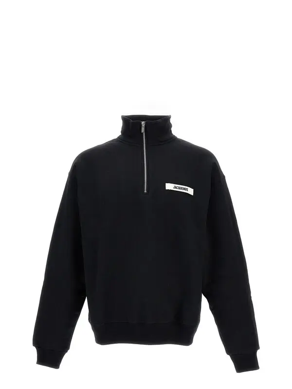 Jacquemus Le Camionneur Gros Grain" Zip Sweatshirt - Nero