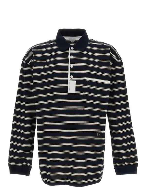 Bottega Veneta Polo A Righe - Blu