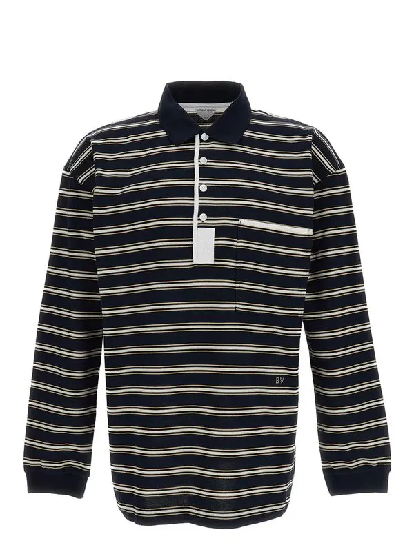Bottega Veneta Polo A Righe - Blu