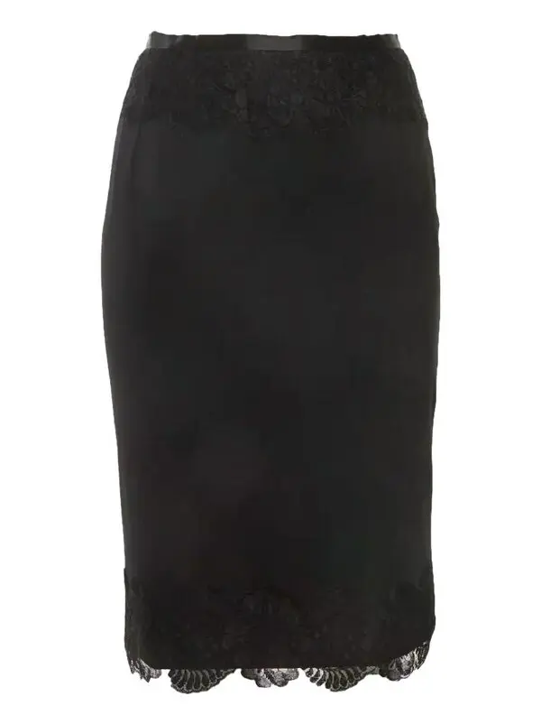 Dolce & Gabbana Lace-trimmed Pencil Skirt - Black