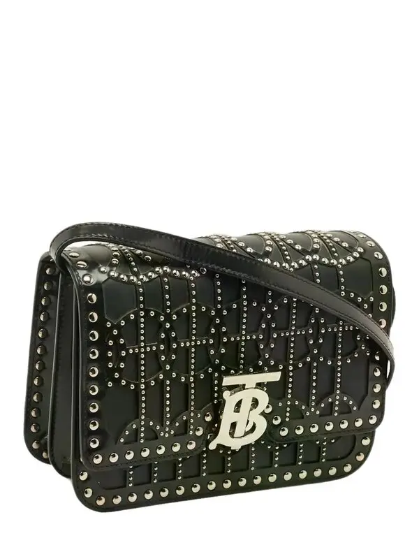 Burberry Tb Studded Shoulder Bag - Black