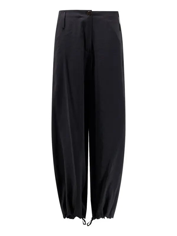 ALYSI Drawstring Detail Modal Trousers - Black