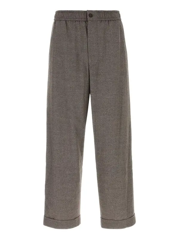 Giorgio Armani Melange Wool Blend Pants - Brown