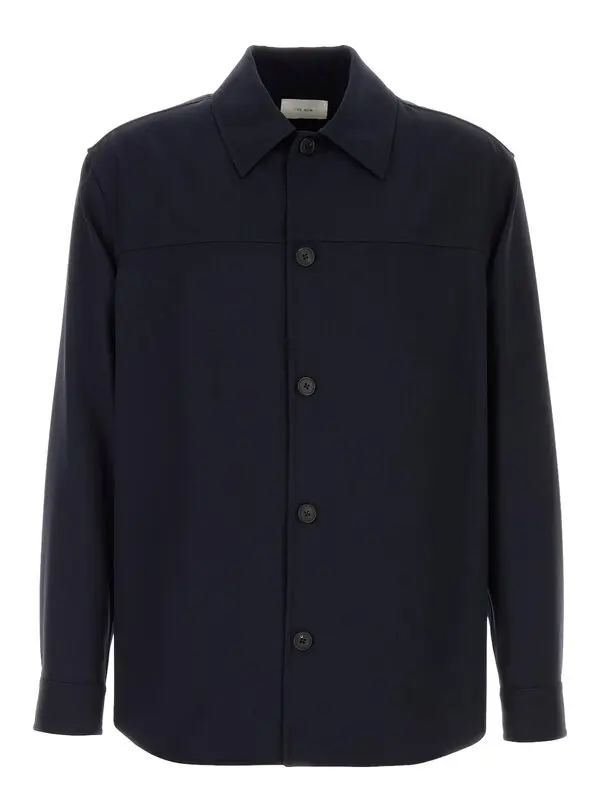 THE ROW Midnight Wool Oslo Shirt - Blue