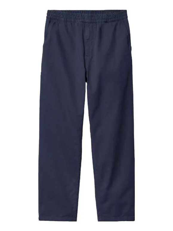 Carhartt Work In Progress Elasticated Waistband Straight Leg Trousers - Deep Navy Blue