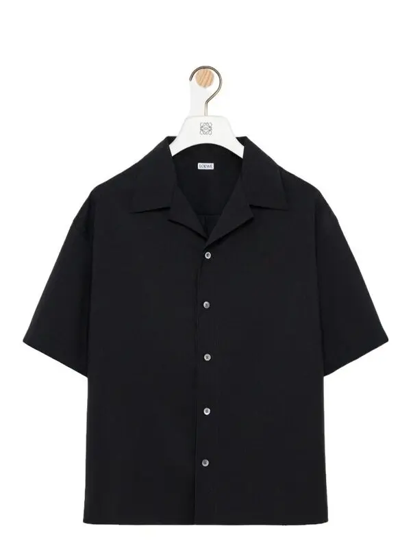 Loewe Short-sleeve Wool Shirt - Black