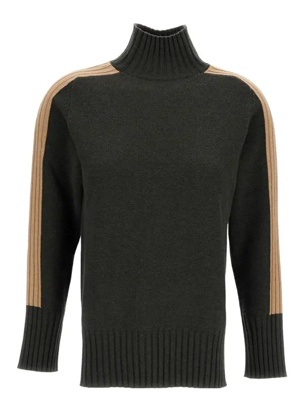 Lorena Antoniazzi High Neck Knitted Jumper With Ribbed Trim - Black