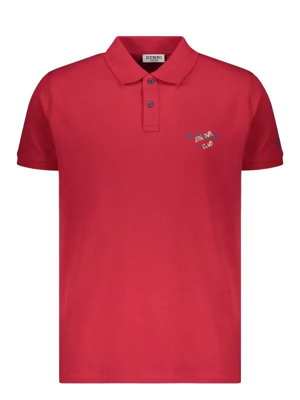 Iceberg Logo Piqué Polo Shirt - Red