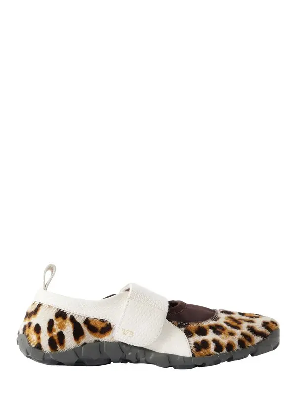 WALES BONNER Leopard-print Calf Hair Mary Jane Sneakers - Multicolor