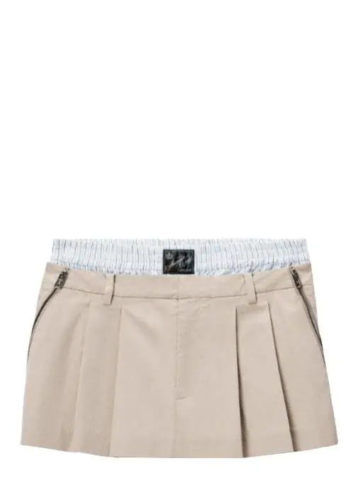 Alexander Wang Pleated Mini Skorts - Stone
