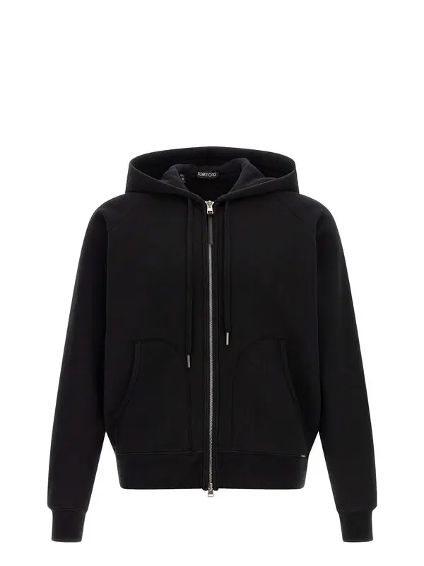 TOM FORD Zip-up Cotton Hoodie - Black