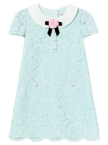 SELF-PORTRAIT Lace Collared Dress - Mint