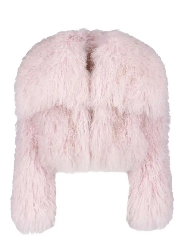 Attico Fur Bomber Coat - Pink
