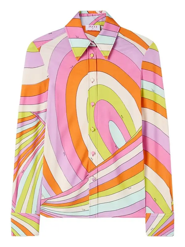 Emilio Pucci Iride-print Long-sleeve Shirt - Multicolor