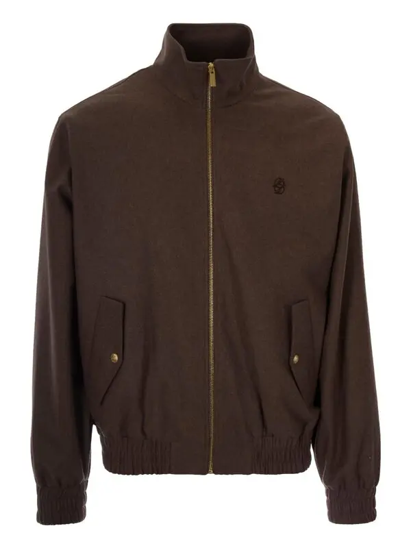 Drole De Monsieur Long-sleeved Stand-up Collar Jacket - Brown