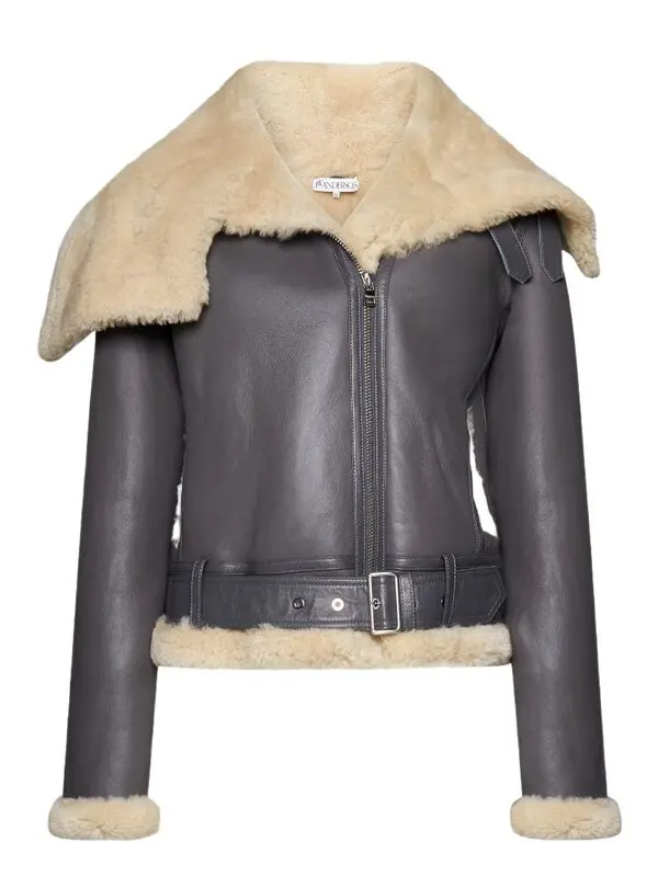 J.W.ANDERSON Jw Anderson Fleece-collar Leather Jacket - Black