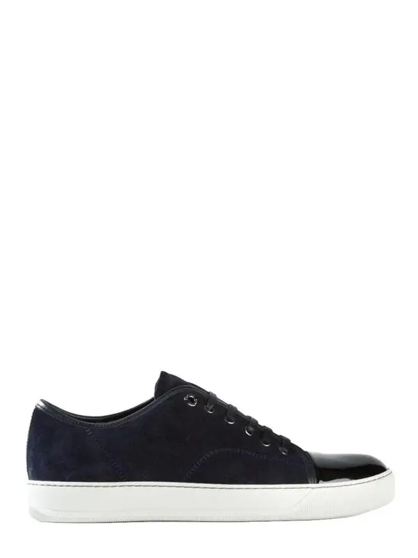 LANVIN Patent Toe Lace Up Sneakers - Black