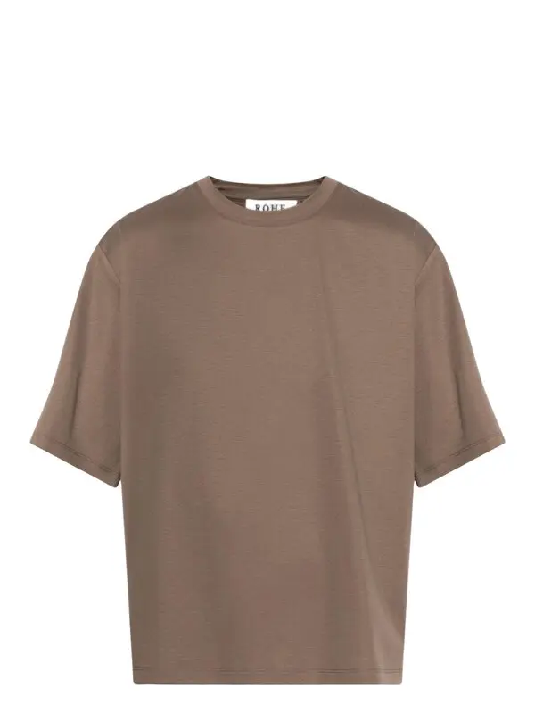 RÓHE Boxy Crew Neck T-shirt - Brown