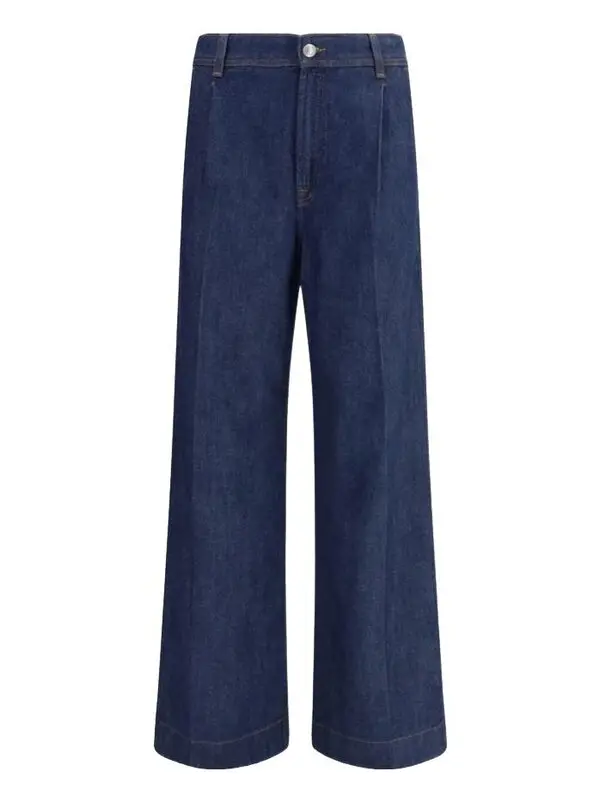 7 For All Mankind Pleated Wide-leg Jeans - Blue
