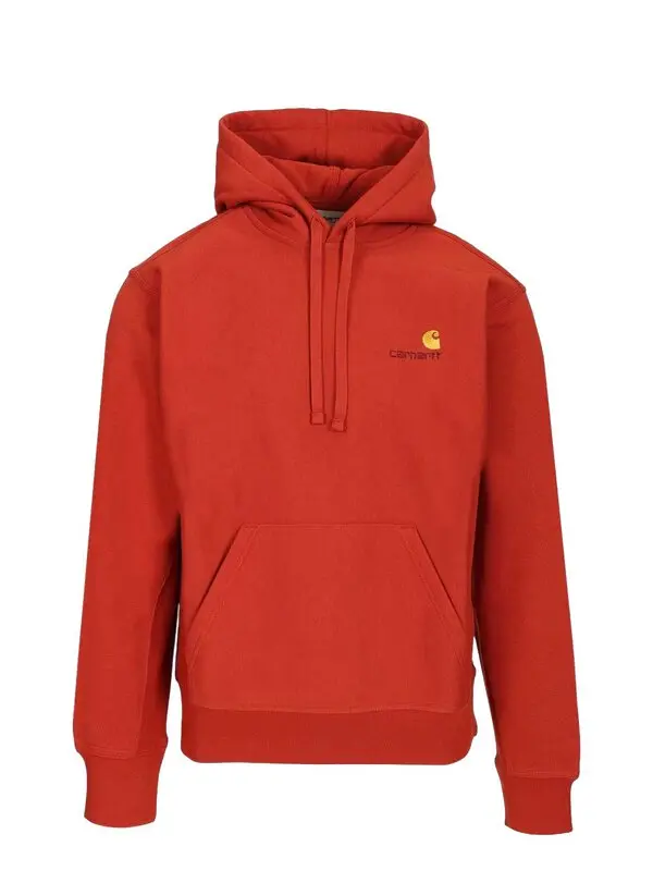 Carhartt Work In Progress American Script Logo Hoodie - Red