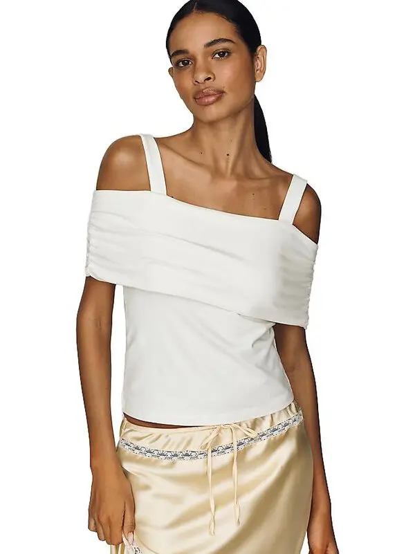 NATION LOS ANGELES Tamaira Off-shoulder Tank Top - Ivory