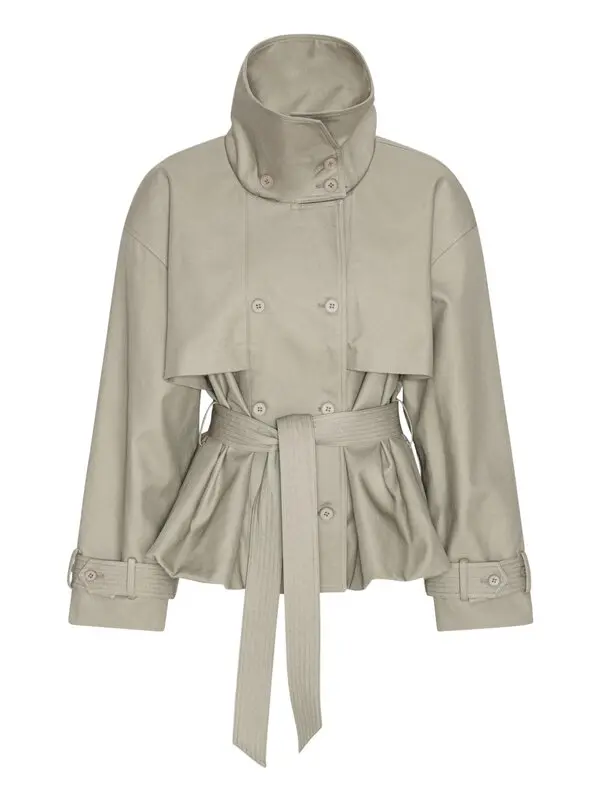 ROTATE BY BIRGER CHRISTENSEN Short Trench Coat - Grey